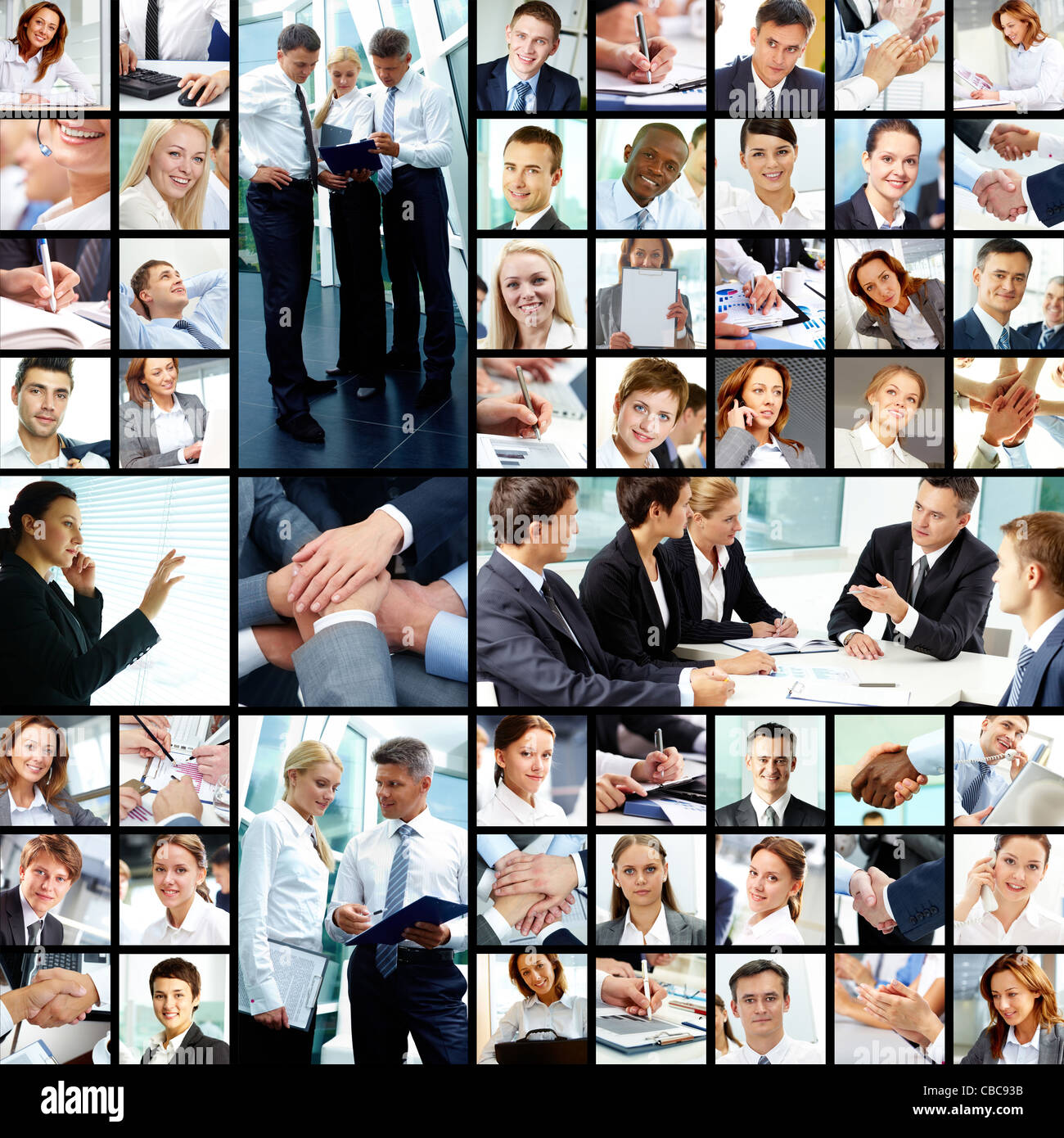 Collage of successful businesspeople at work Stock Photo - Alamy