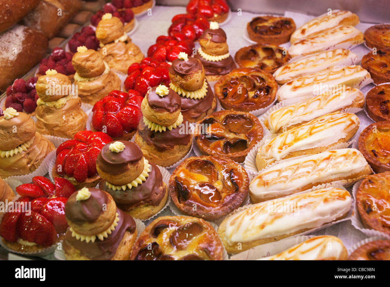 France, Paris, Display of French Cakes Stock Photo - Alamy
