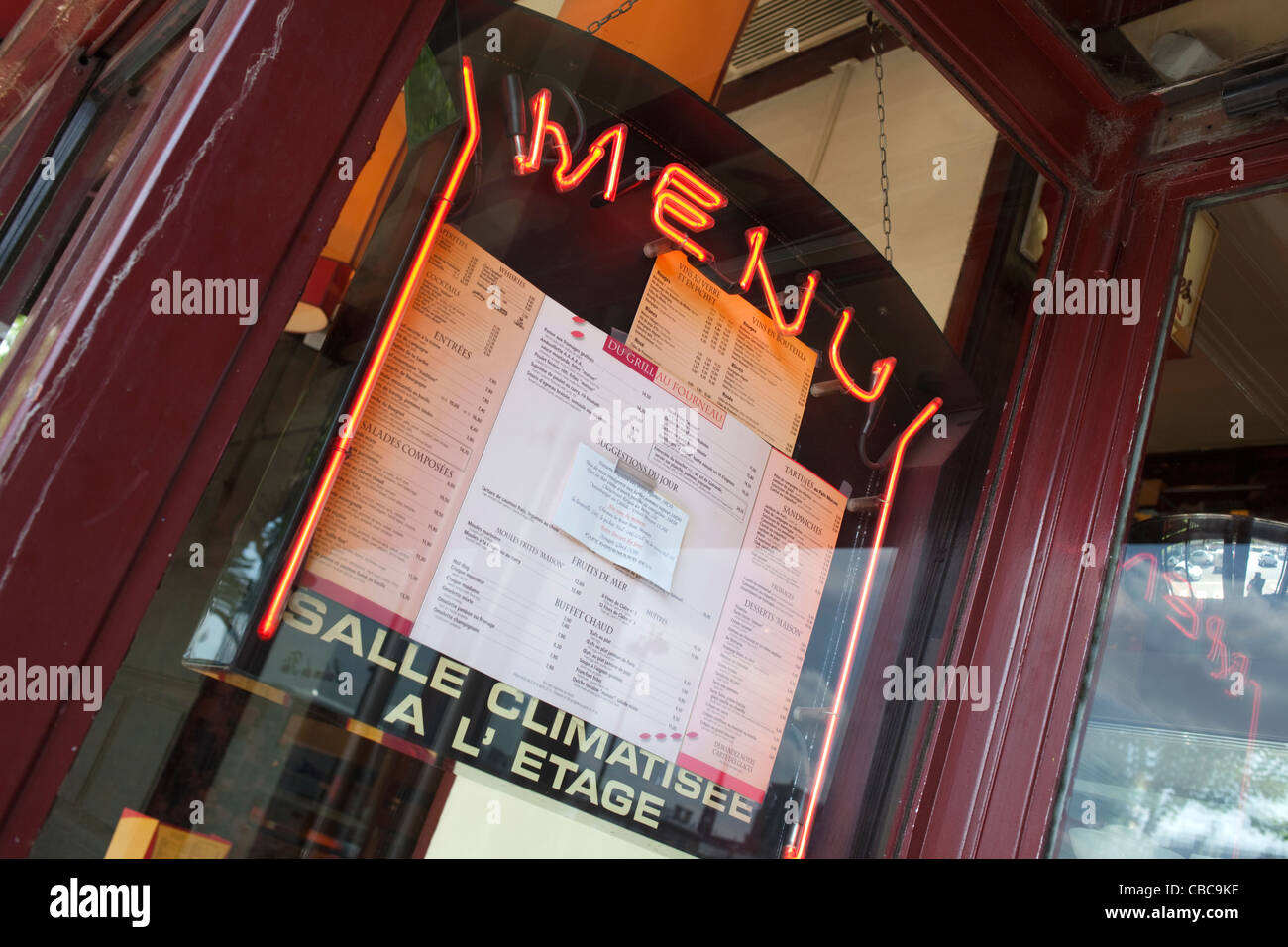 France, Paris, Restaurant Menu Sign Stock Photo - Alamy