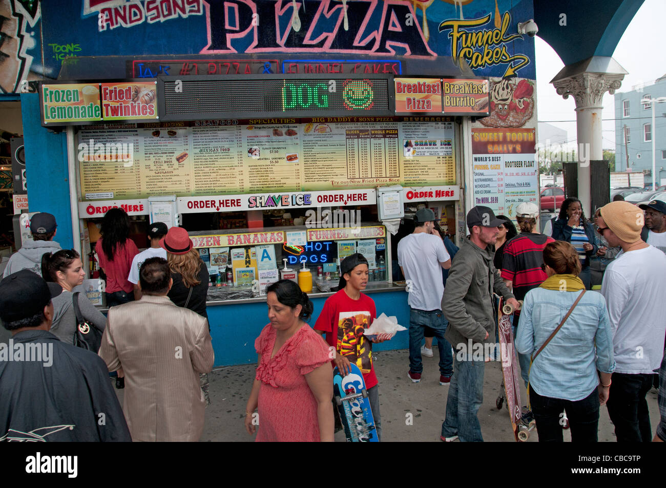 Fast Food Burger Pizza Venice Beach California Funnel Cakes United ...