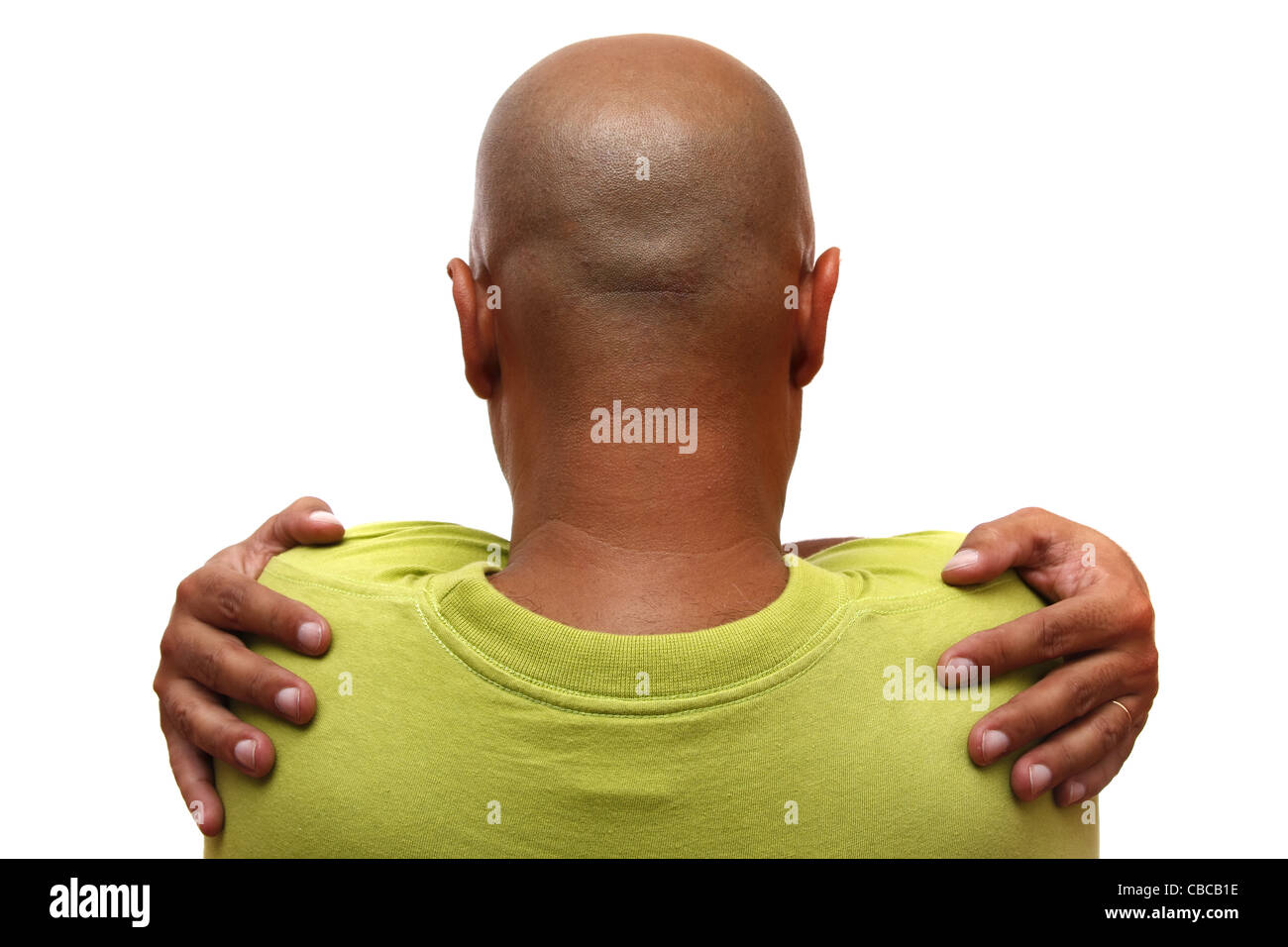 Bald man back, isolated on white background Stock Photo - Alamy