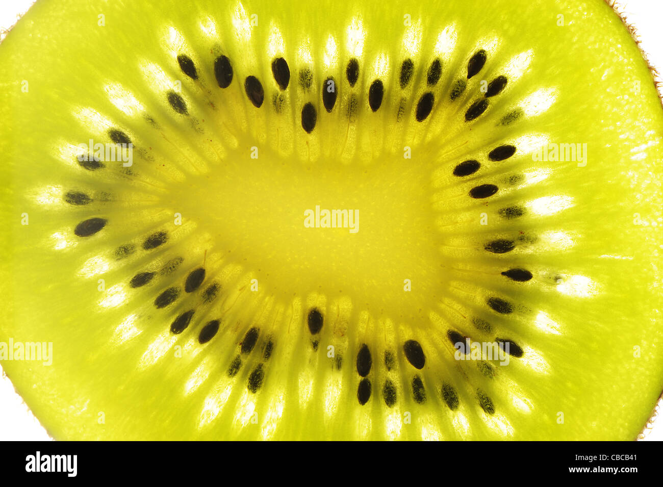 Texture section kiwi fruit . A detailed photo close up of exotic fruit ...