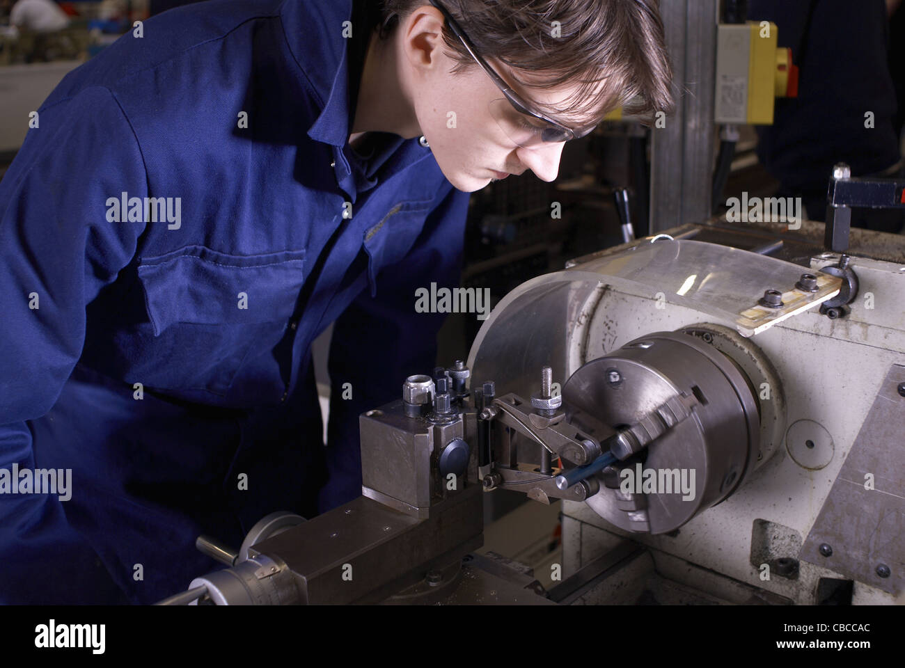 Student at work in shop class Stock Photo - Alamy