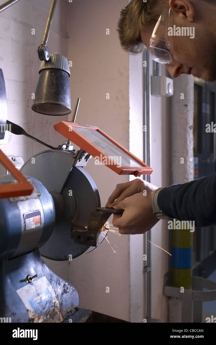 Student at work in shop class Stock Photo - Alamy