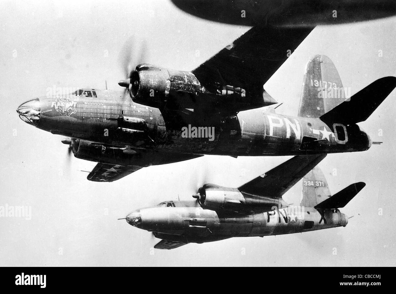 A B26 Marauder with a fine array of mission markings on the nose Stock ...