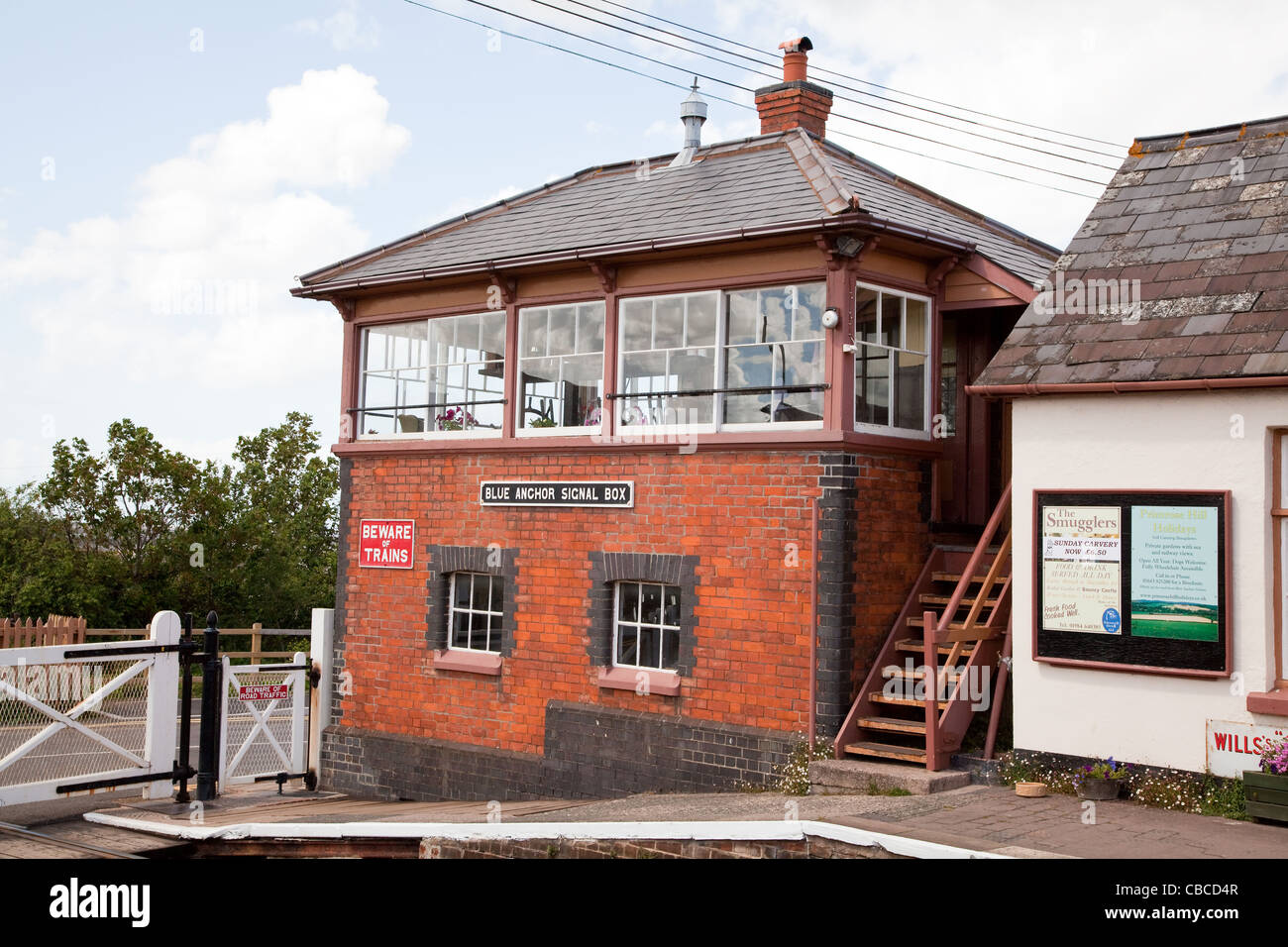 Blue Anchor signal box for West Somerset Railway UK Stock Photo - Alamy