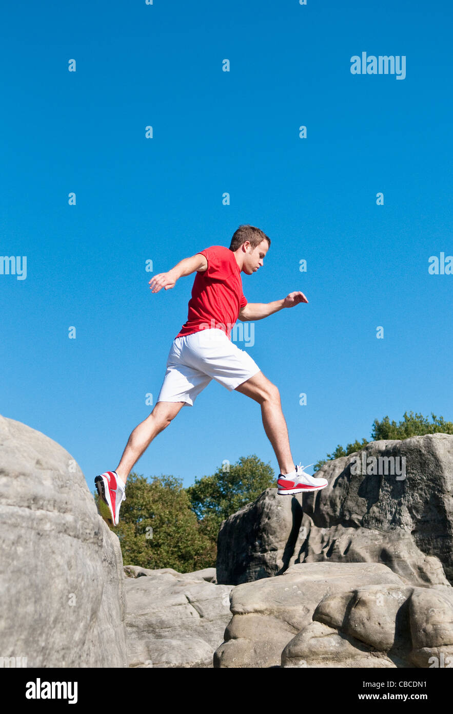 Jumping rock hi-res stock photography and images - Alamy