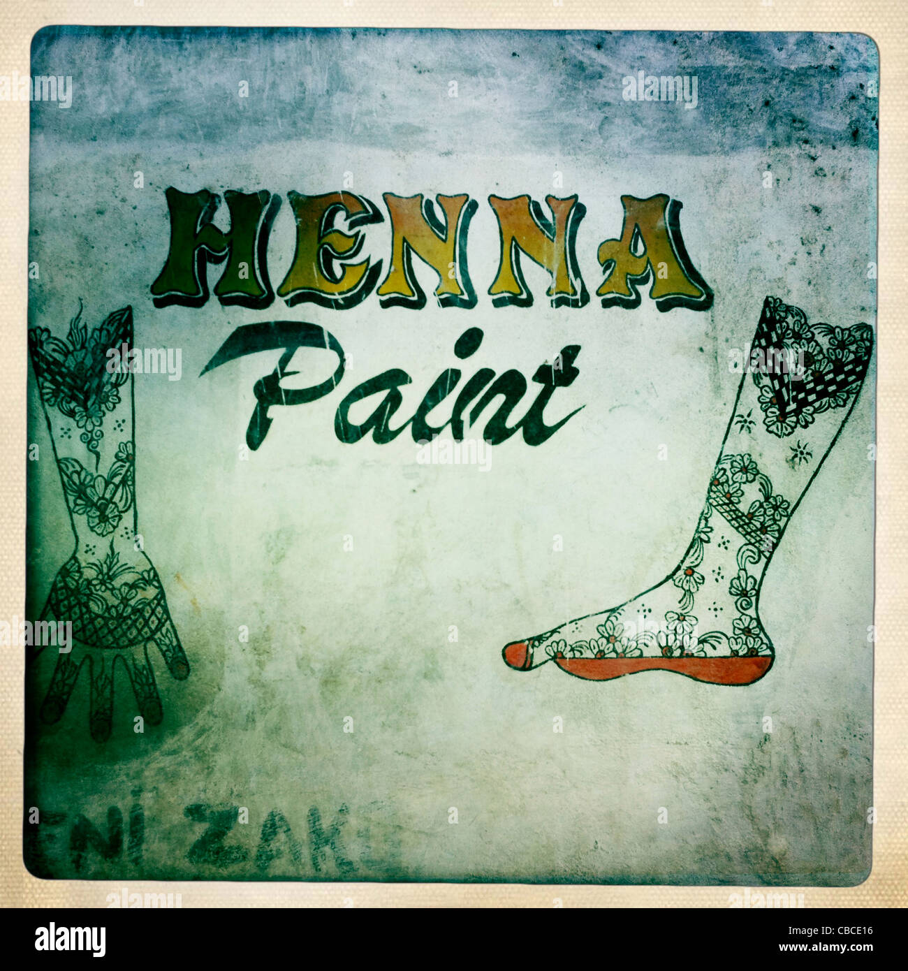 Henna Painting Sign On A Lamu Street Wall, Lamu, Kenya Stock Photo - Alamy