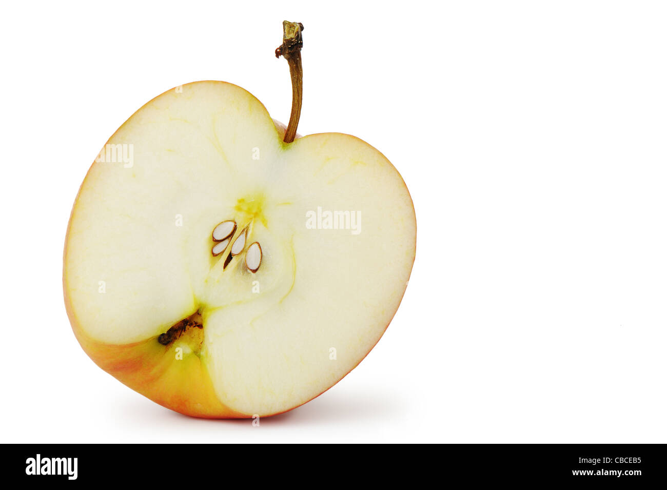 The cut apple. A detailed photo of fruit on a white background Stock ...