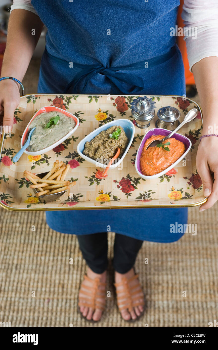 Sunshine dips, eggplant dip, red pepper dip, and olive and almond dip ...