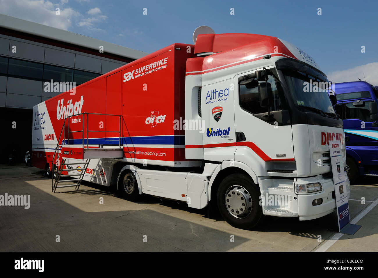 Motorcycle race team transporter hi-res stock photography and images ...
