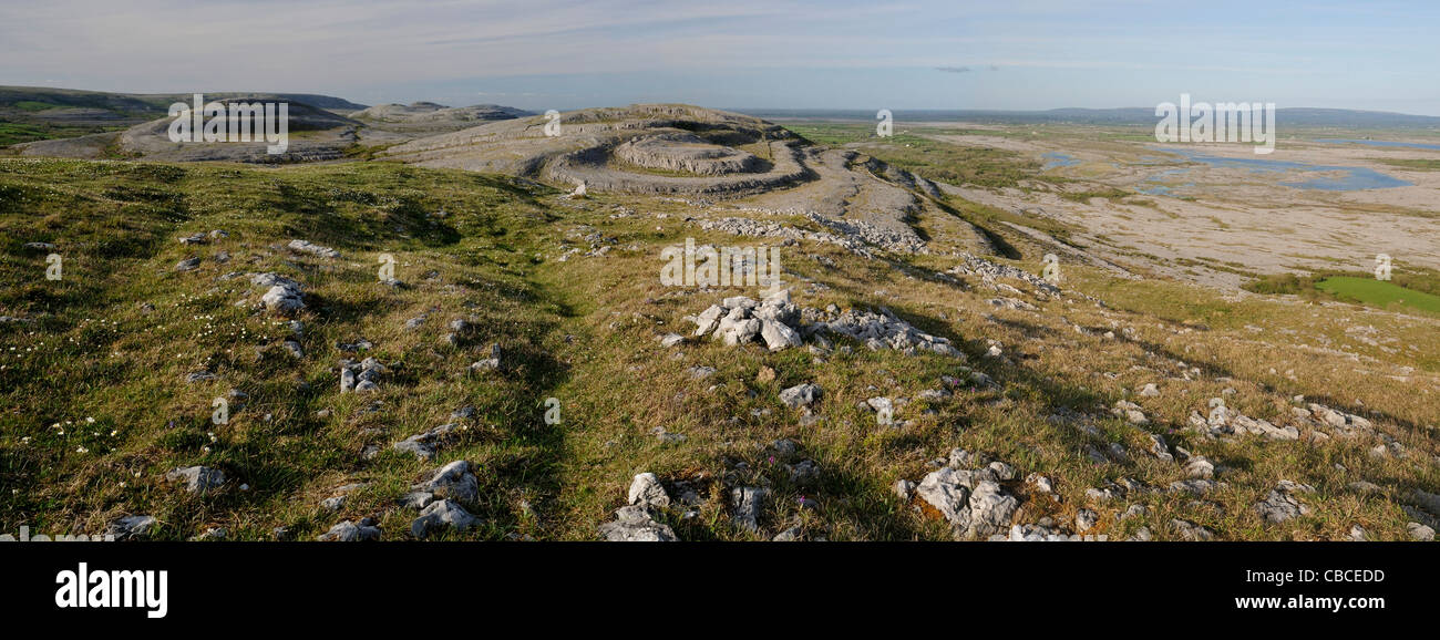 Limestone Pavement mountains viewed from the top of Mullaghmore, The ...