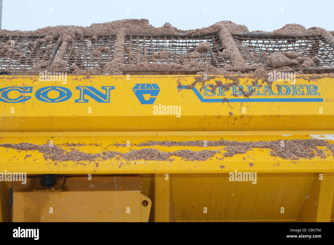 Road grit on the roof of a council gritting lorry Stock Photo - Alamy