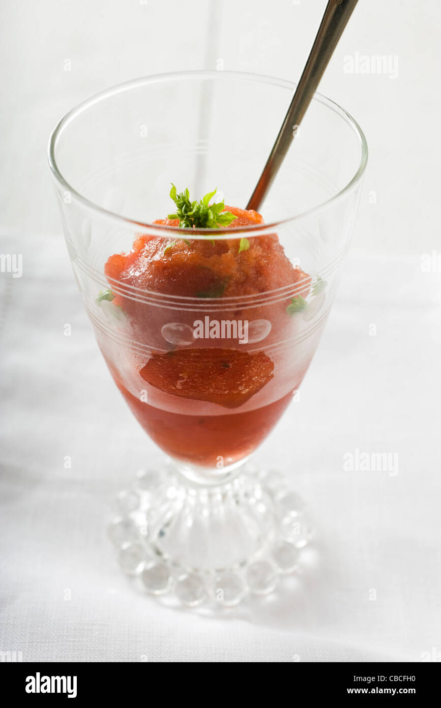 Tomato basil sorbet Stock Photo - Alamy