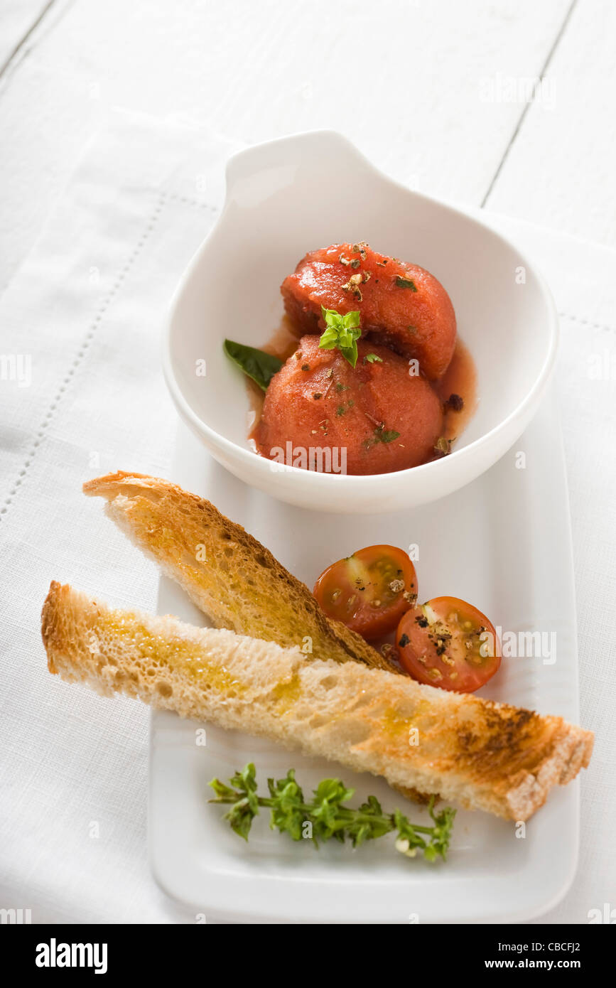 Tomato basil sorbet Stock Photo - Alamy