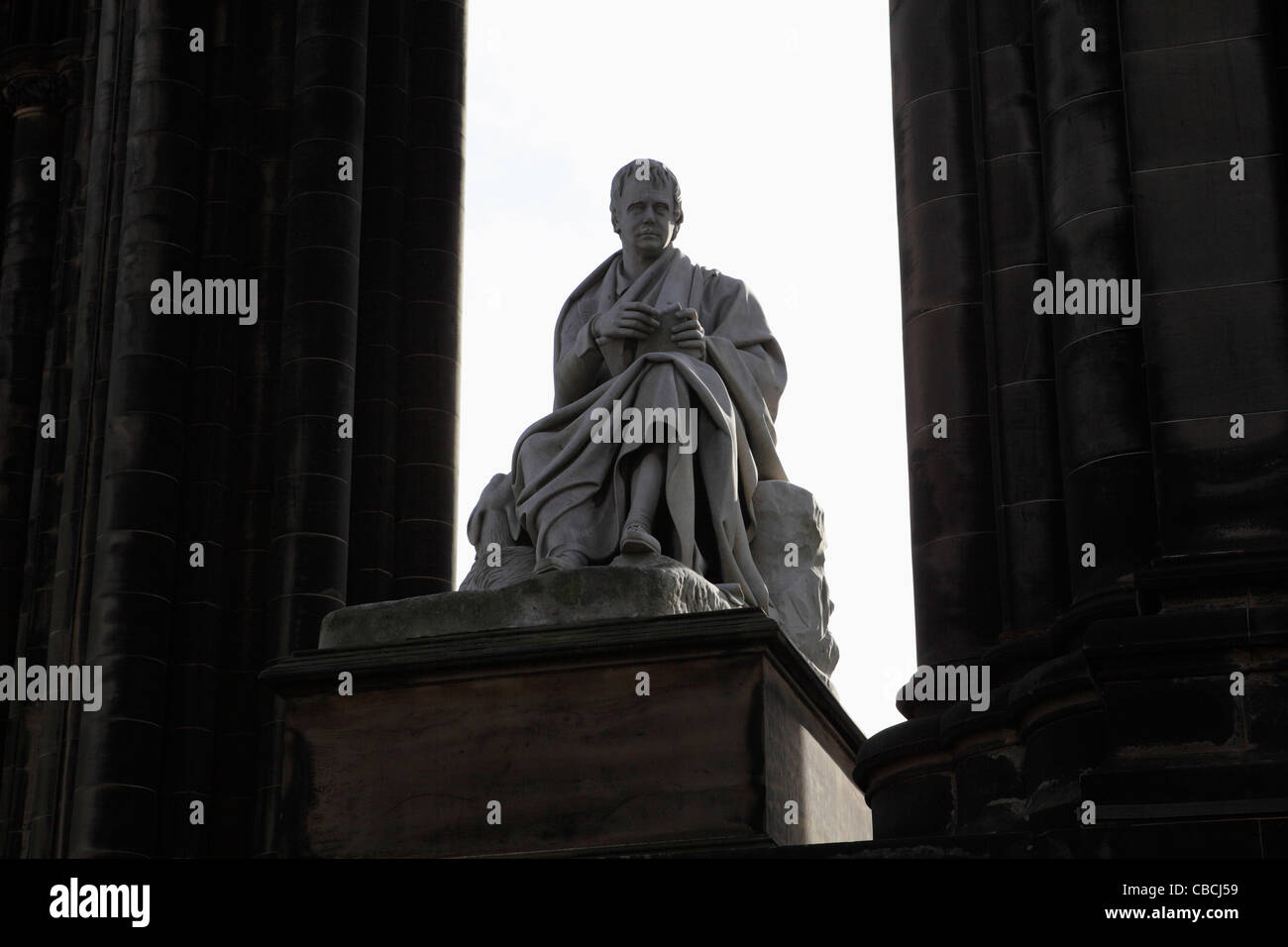 The statue of Sir Walter Scott at the Scott Memorial in central ...