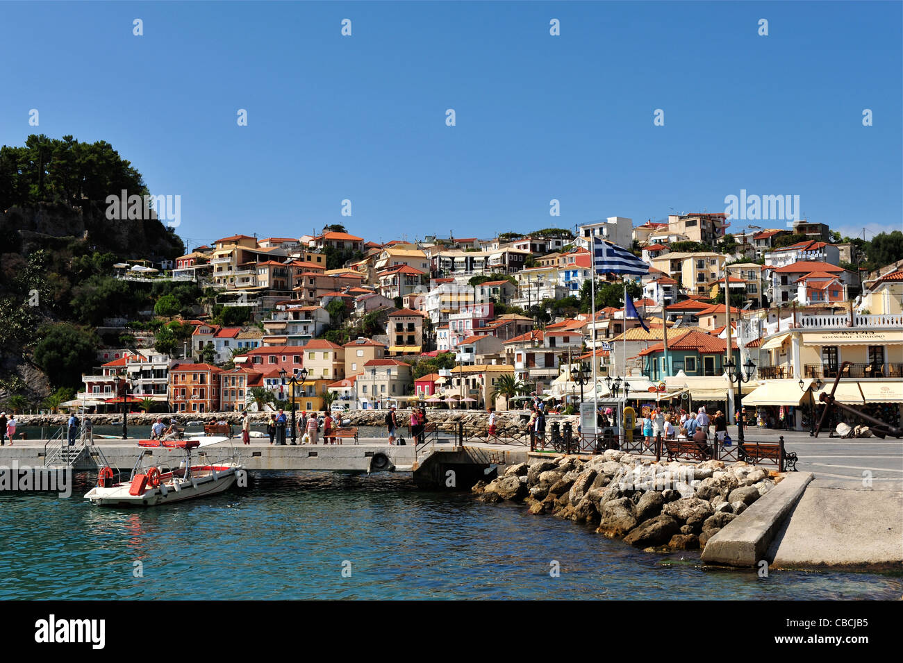 The pretty hillside town of Parga in Greece Stock Photo - Alamy