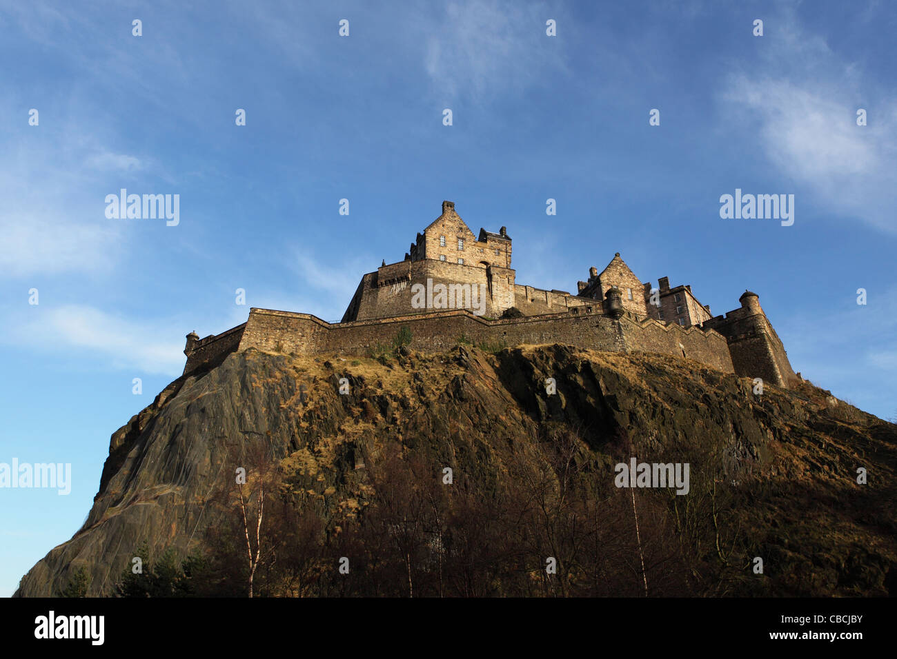Edinburgh Castle in Edinburgh, Scotland. The famous castle overlooks ...