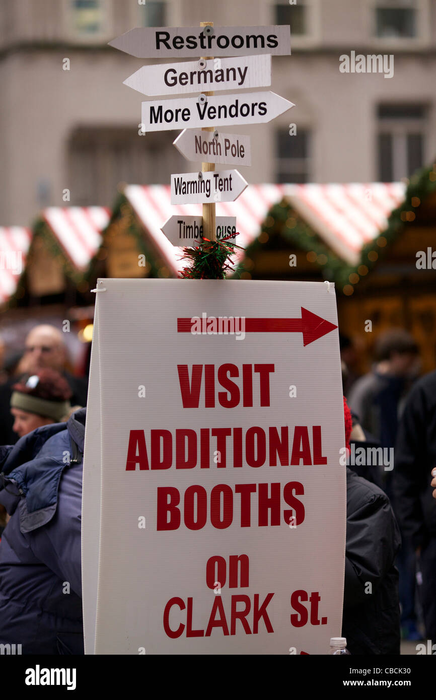 Signpost. Chicago Christkindlmarket 2011 Daley Center Plaza Stock Photo ...
