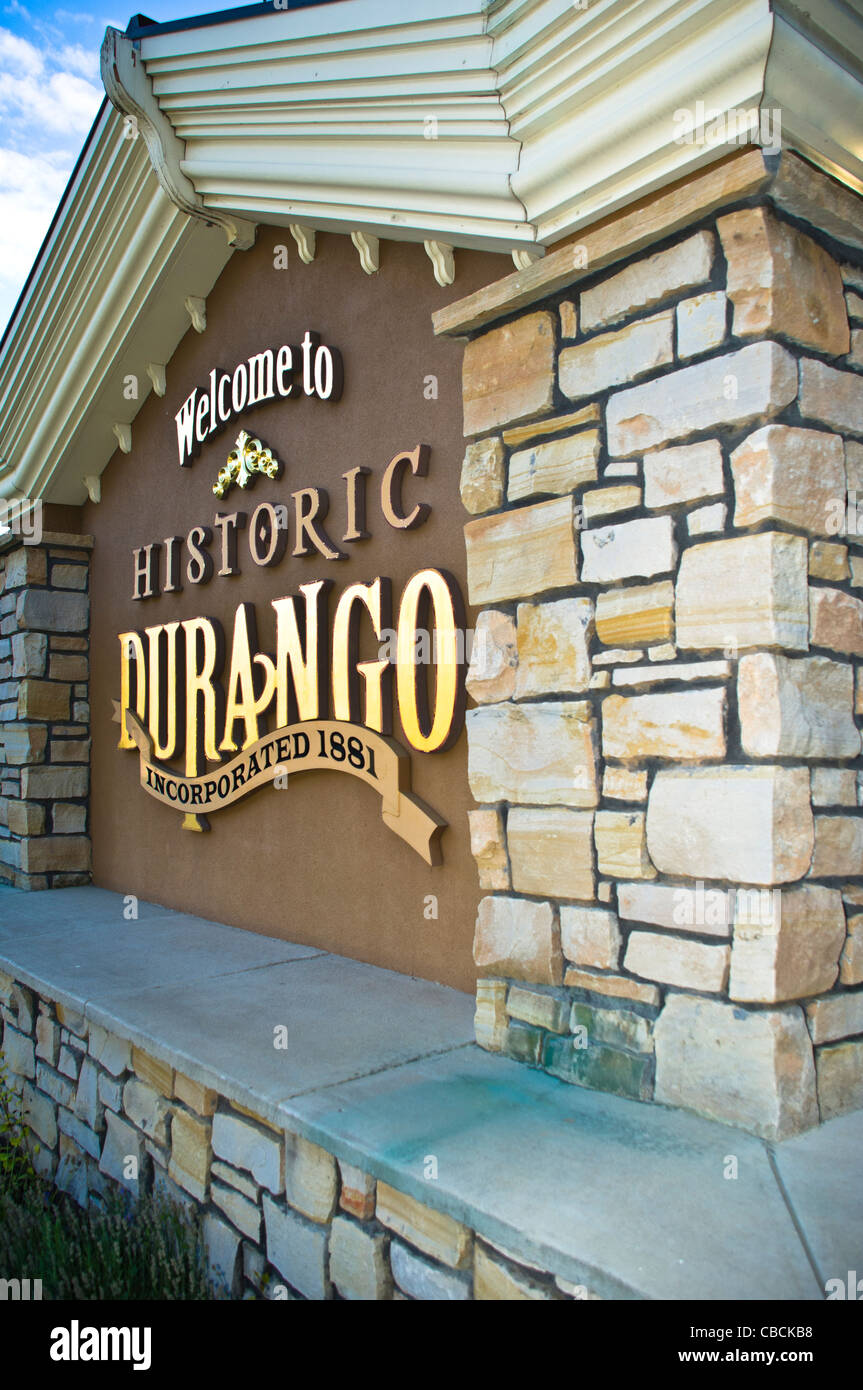 Durango town sign hi-res stock photography and images - Alamy