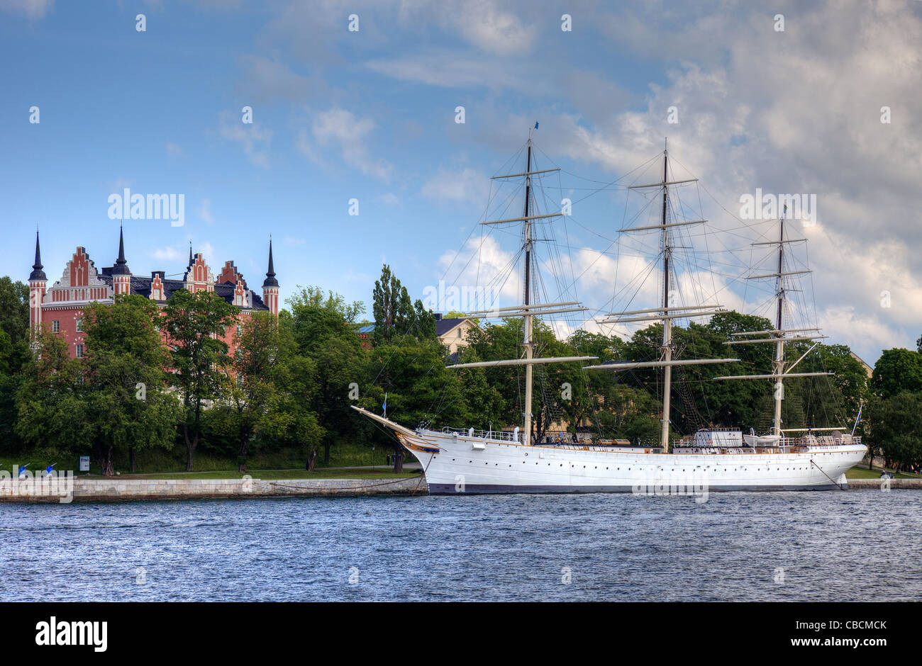 Old sweden war ship in Stockholm harbor, scandinavian Europe Stock ...