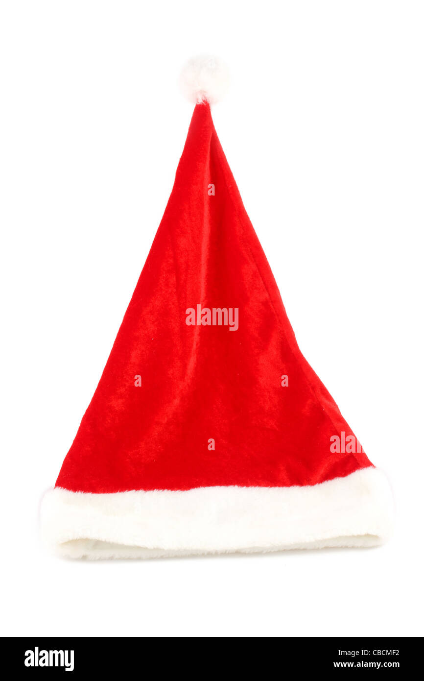 Santa Claus hat isolated on white background Stock Photo - Alamy