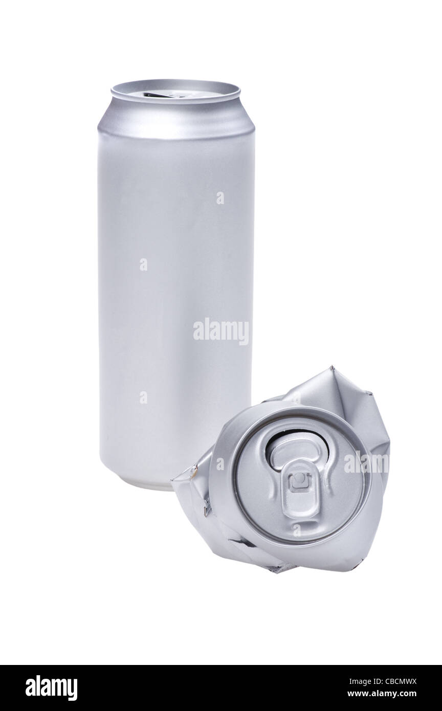 object on white - Crumpled beverage can Stock Photo - Alamy