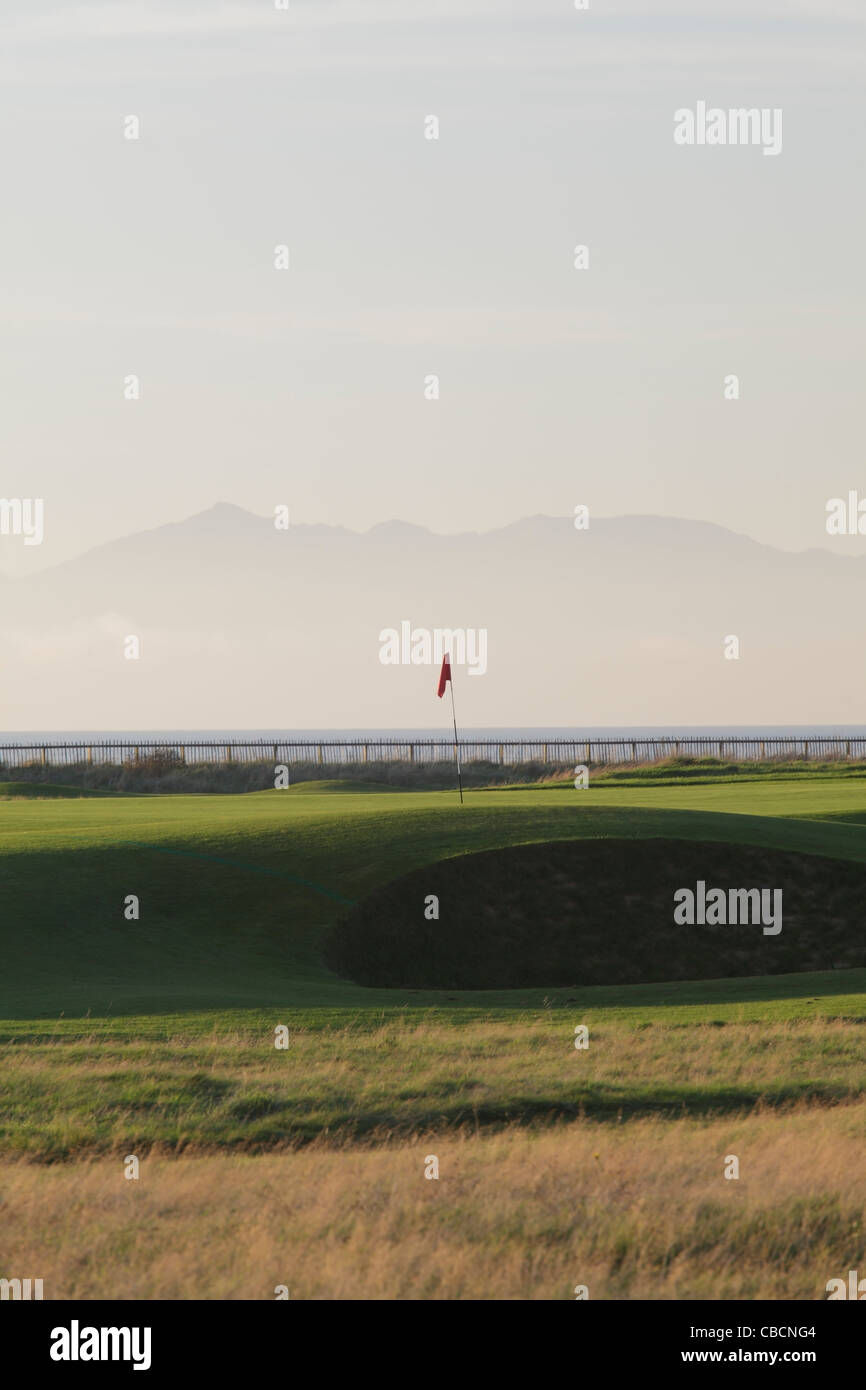 Looking across the Old Course at Royal Troon Golf Club with the Island ...