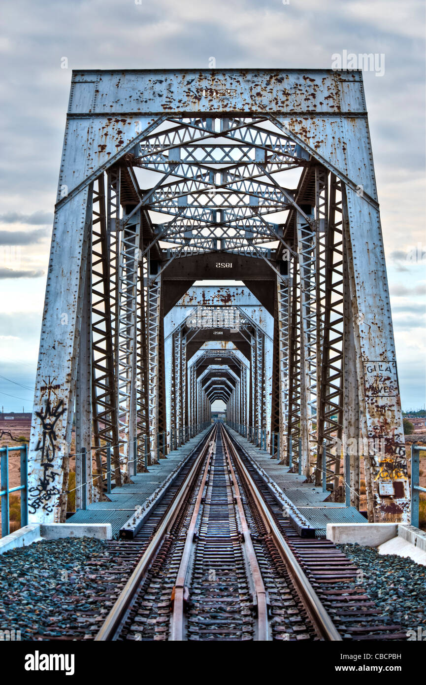 This old railroad trestle was built in the 1960's north of Coolidge, AZ ...