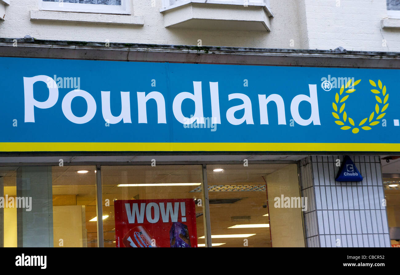 a poundland store sign, uk Stock Photo - Alamy