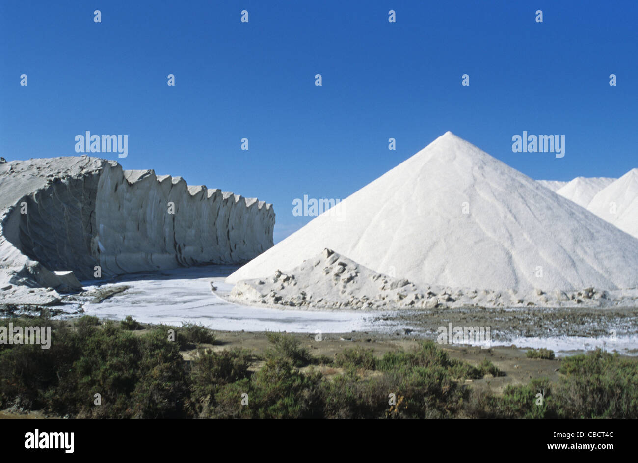 Salt heaps, Salin de Giraud, Provence, France Stock Photo - Alamy