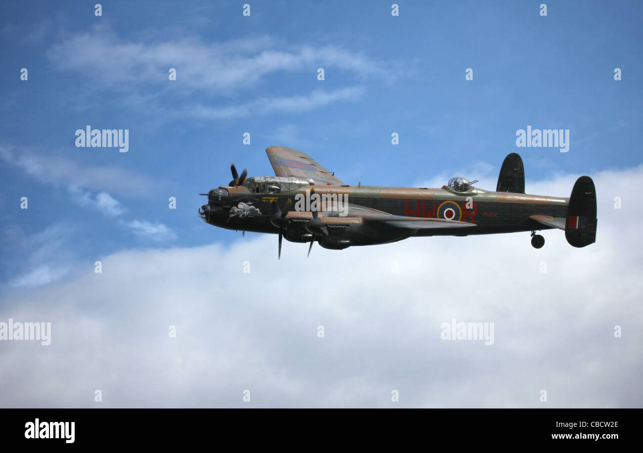 Battle of Britain Memorial Flight Avro Lancaster Bomber aircraft flying ...