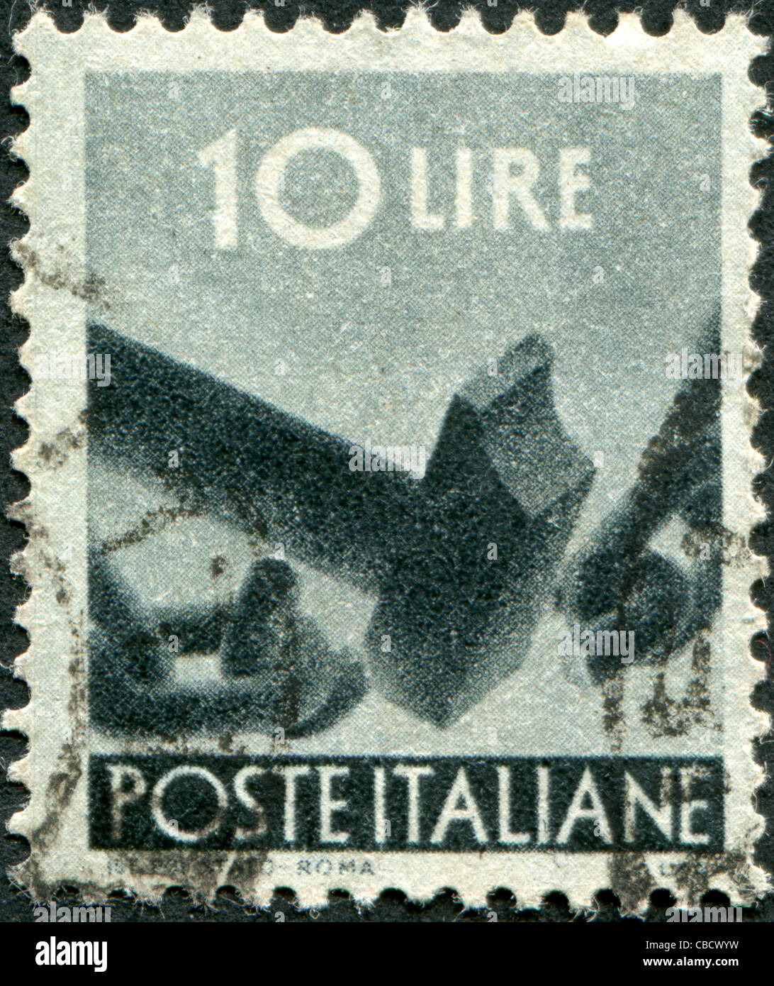 ITALY - CIRCA 1945: A stamp printed in Italy, is shown Breaking Chain ...
