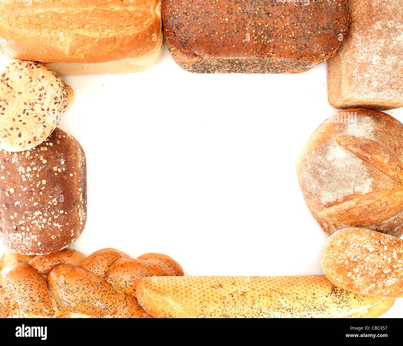 Frame made of fresh bread and baguettes Stock Photo - Alamy