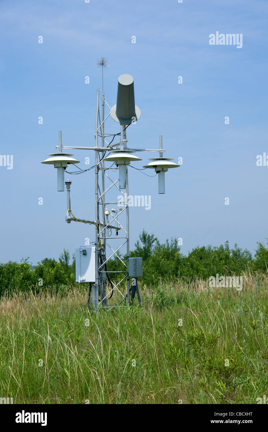 Personal weather station at Necedah Wildlife Refuge in Wisconsin Stock ...