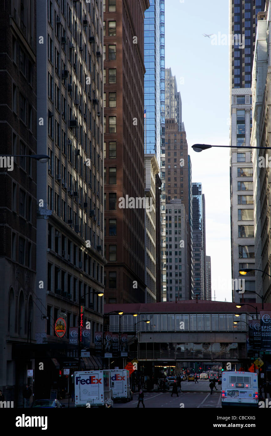 Madison Street viewed from Millennium Park Chicago Illinois Stock Photo ...