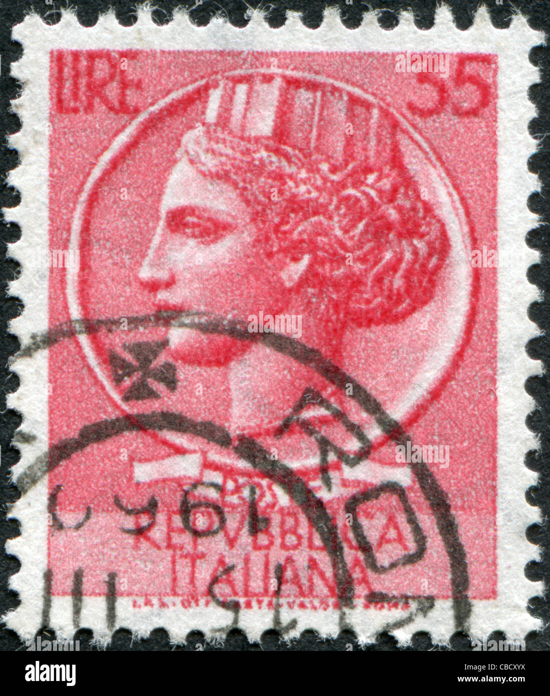 ITALY - CIRCA 1956: A stamp printed in Italy, is shown Italia Turrita ...