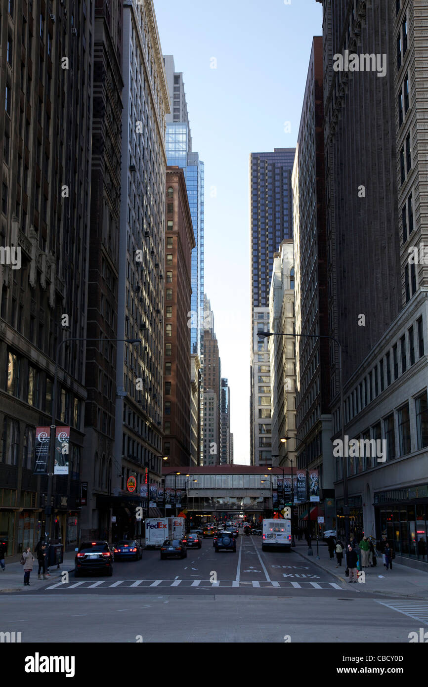 Madison Street viewed from Millennium Park Chicago Illinois Stock Photo ...
