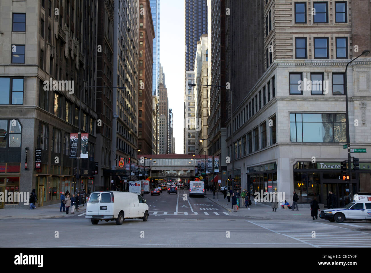 Madison Street viewed from Millennium Park Chicago Illinois Stock Photo ...