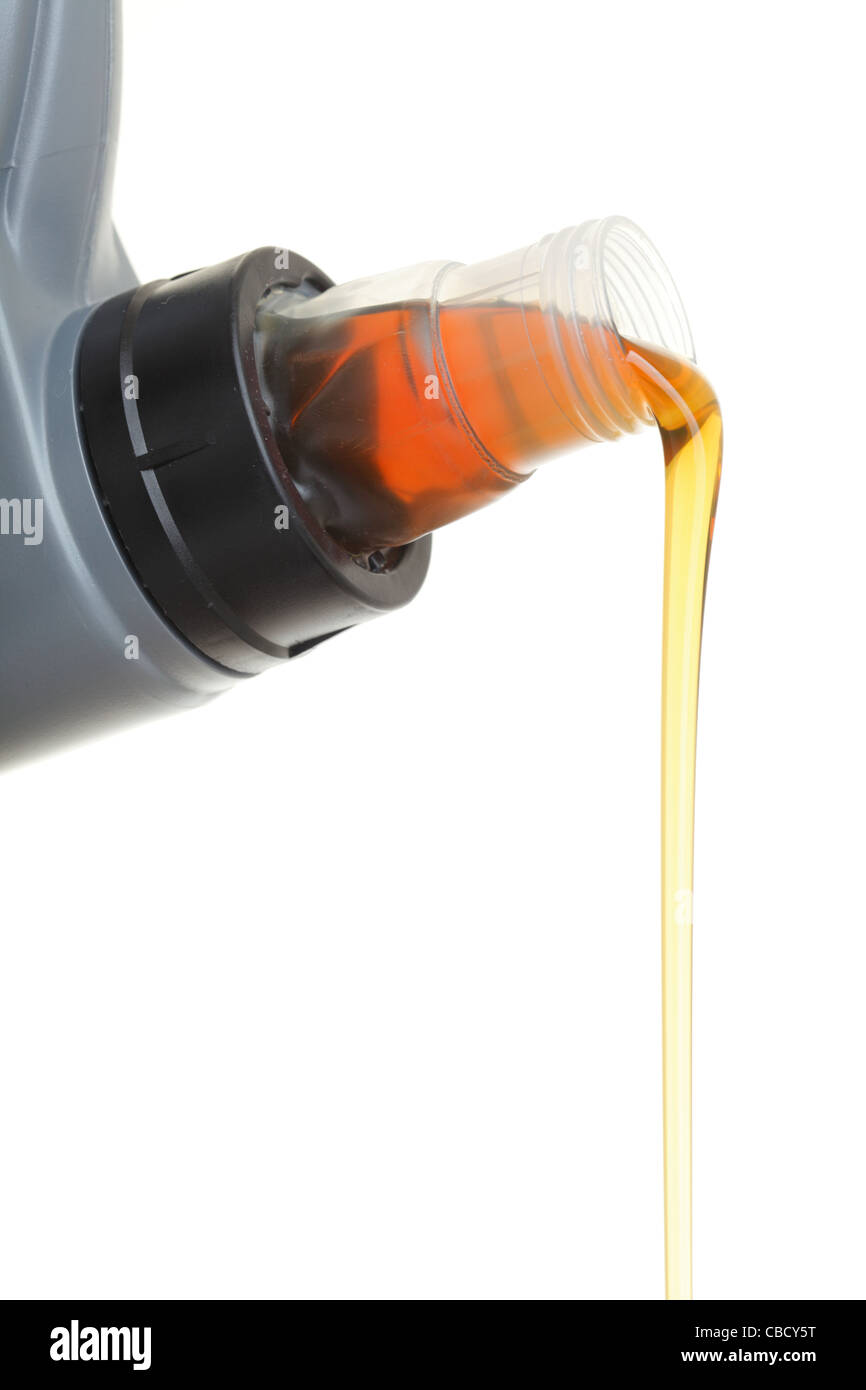 Can with car engine oil isolated on white Stock Photo - Alamy