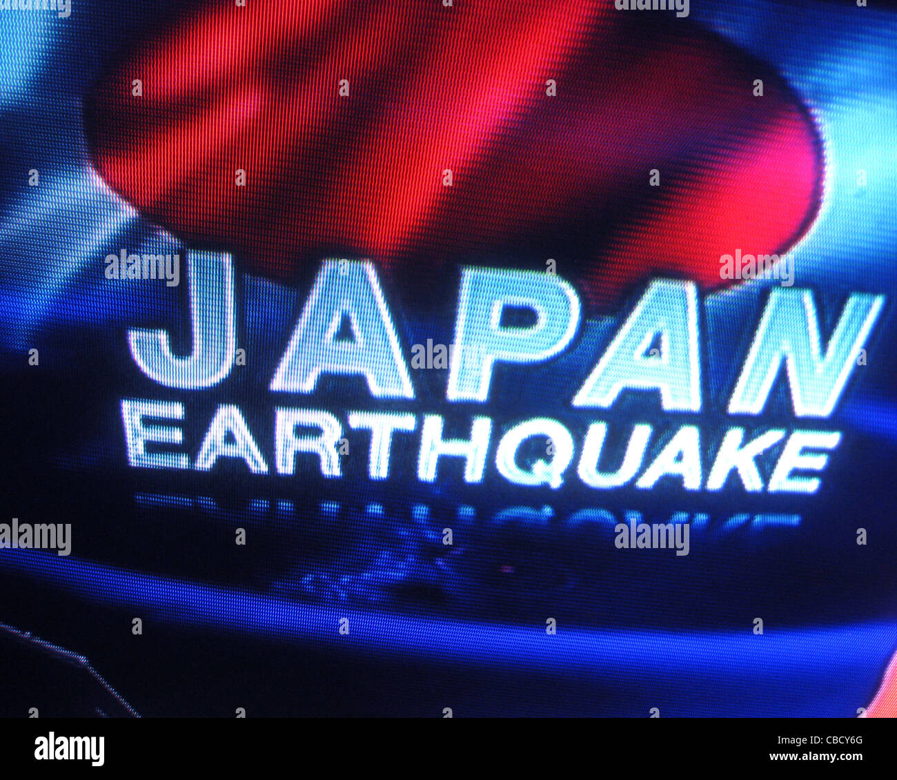 A television news graphic during coverage of the 8.9 magnitude ...