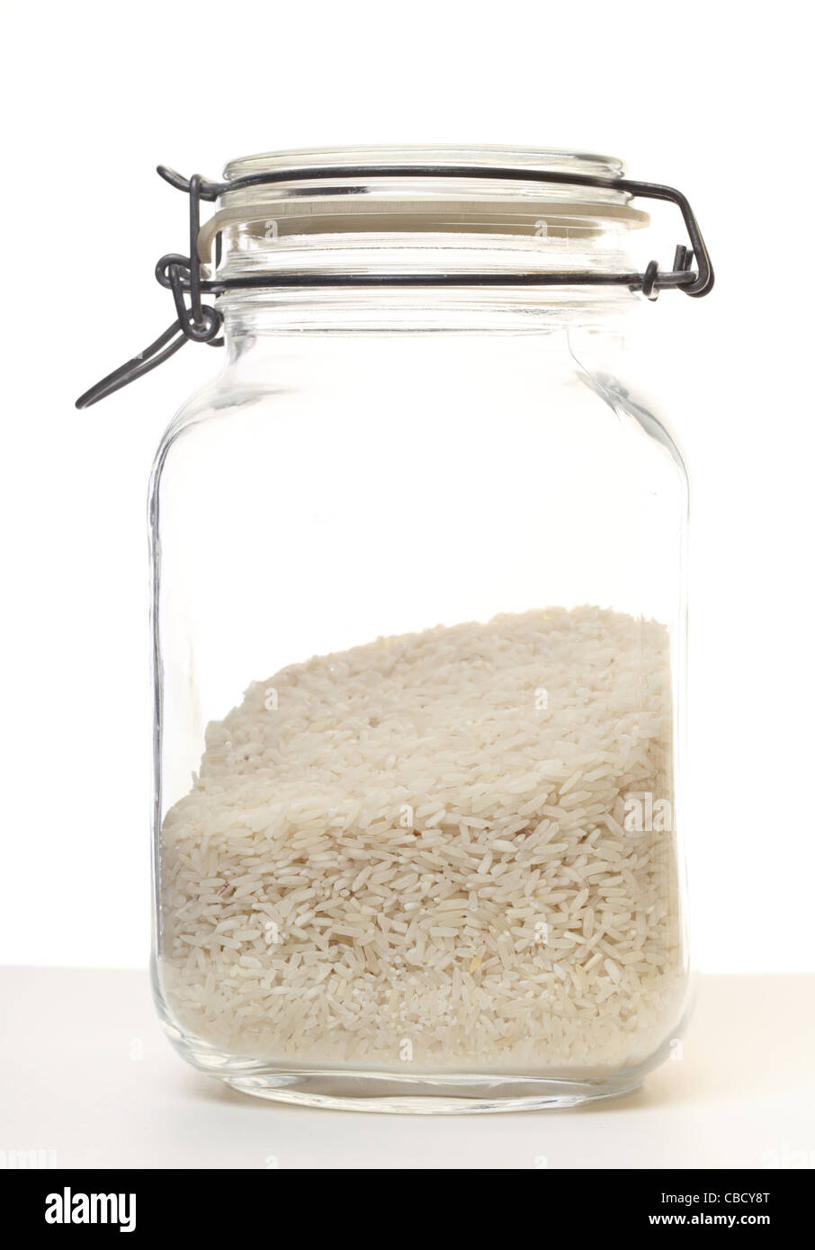 natural rice in jar on white background Stock Photo - Alamy