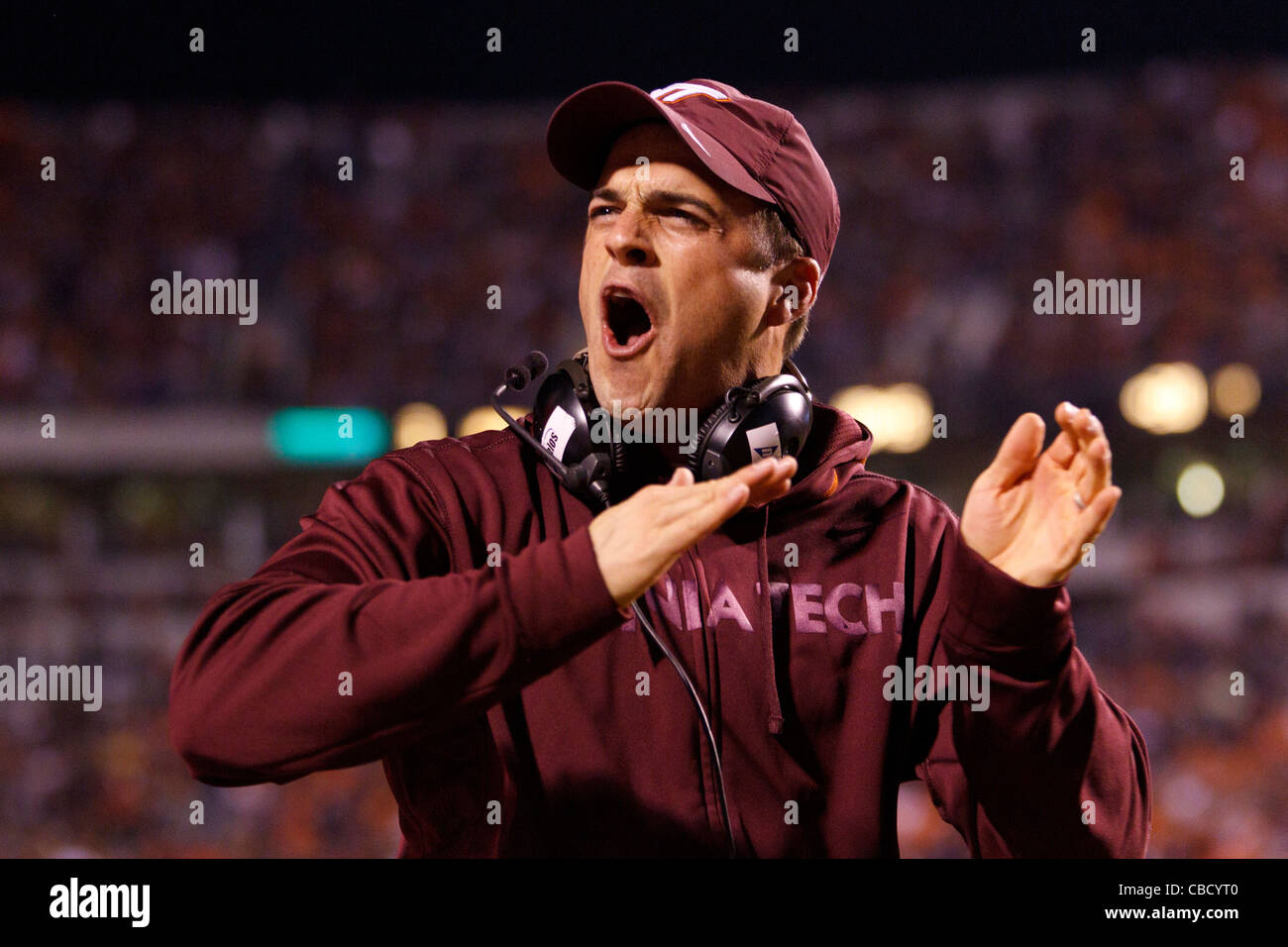 Virginia Tech Hokies assistant coach Shane Beemer celebrates a ...