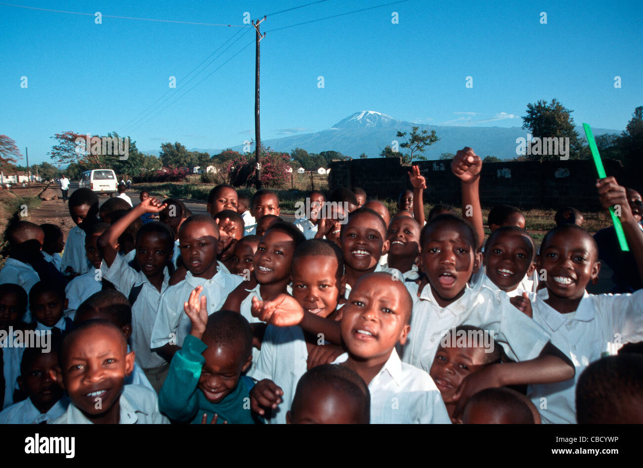 Happy school children in a Primary School in Moshi Kilimanjaro Region ...