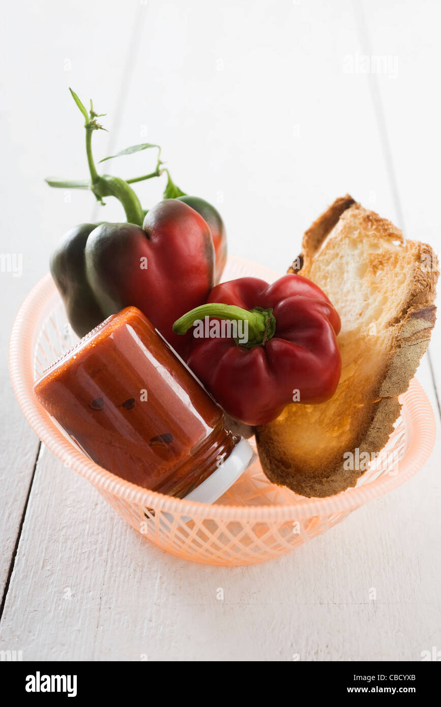 Red bell pepper coulis Stock Photo - Alamy