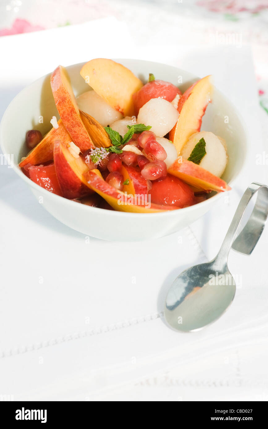 Fruit salad with ginger and mint Stock Photo - Alamy