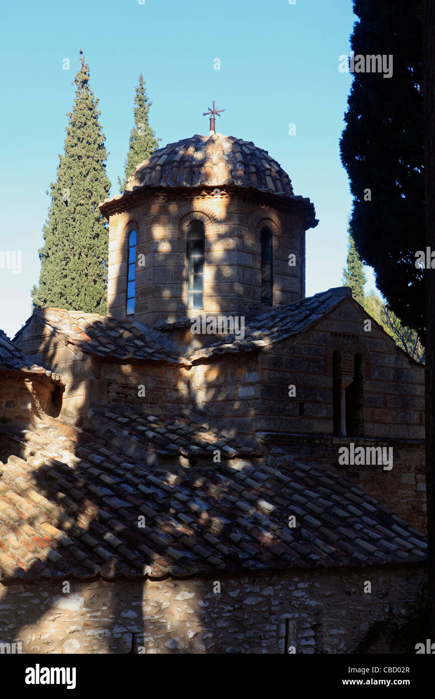 greece athens attica mount hymettus the katholikon at kaisariani ...