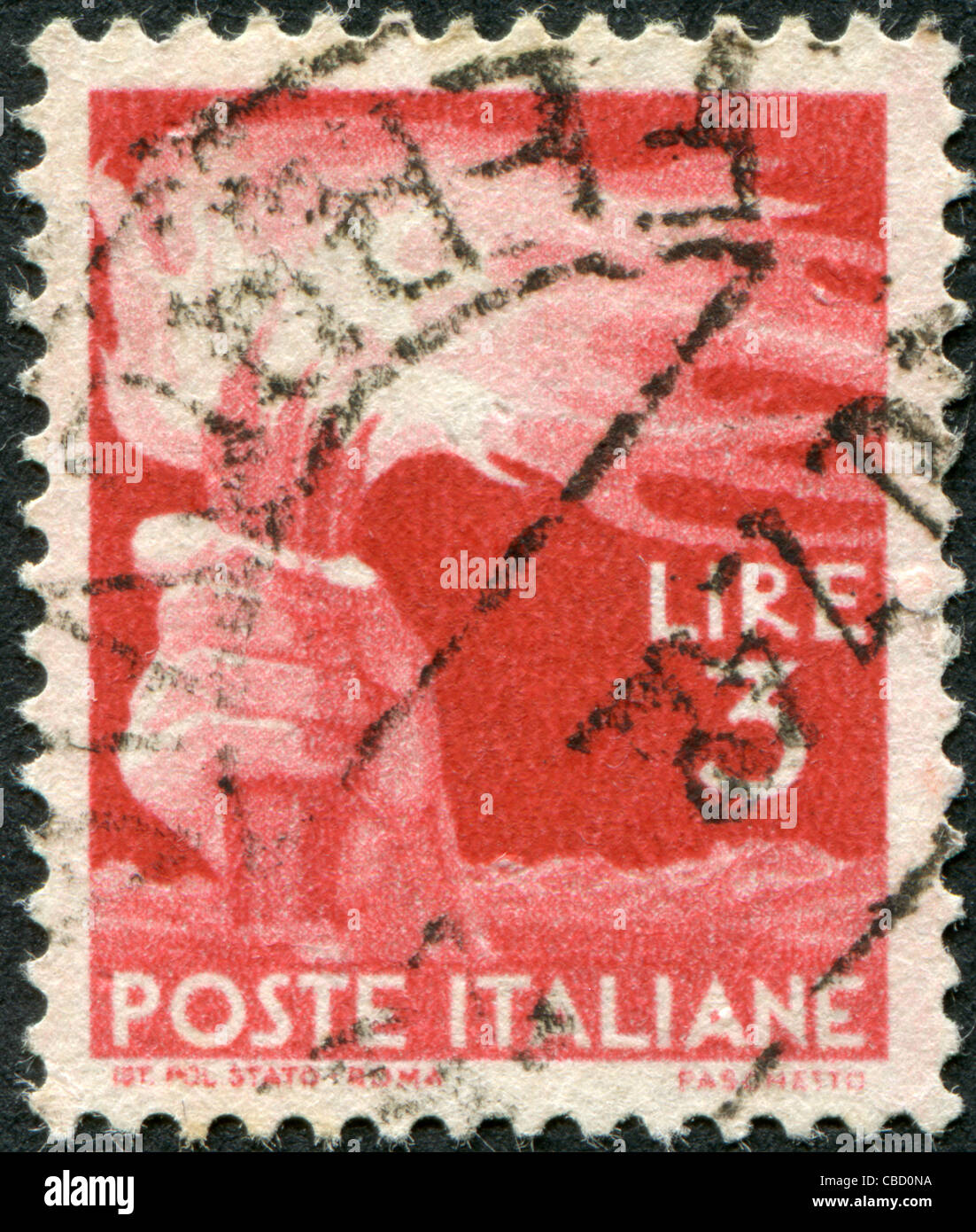 ITALY - CIRCA 1945: A stamp printed in Italy, shows a Torch, circa 1945 ...