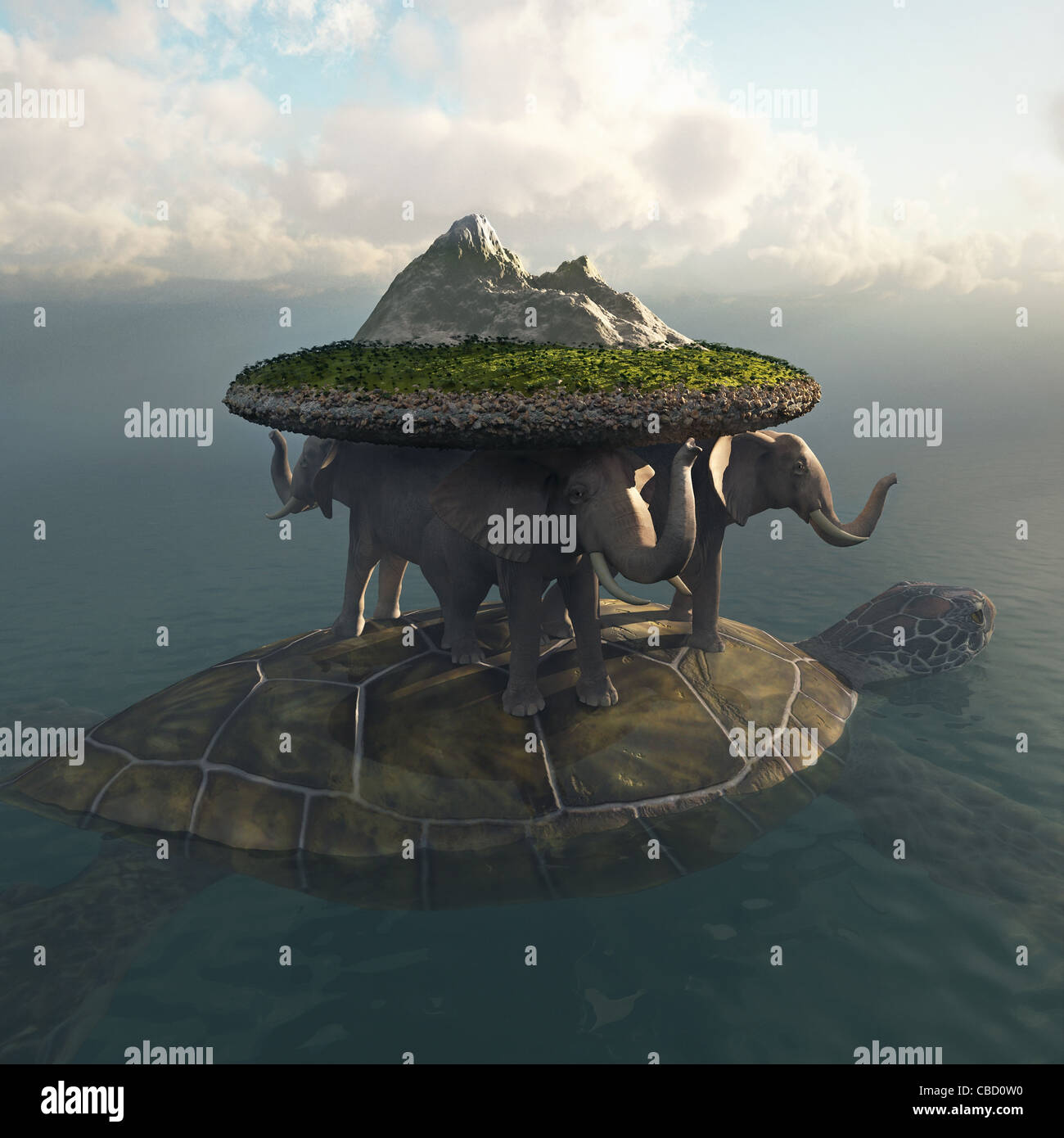 ancient model of a flat world Stock Photo - Alamy