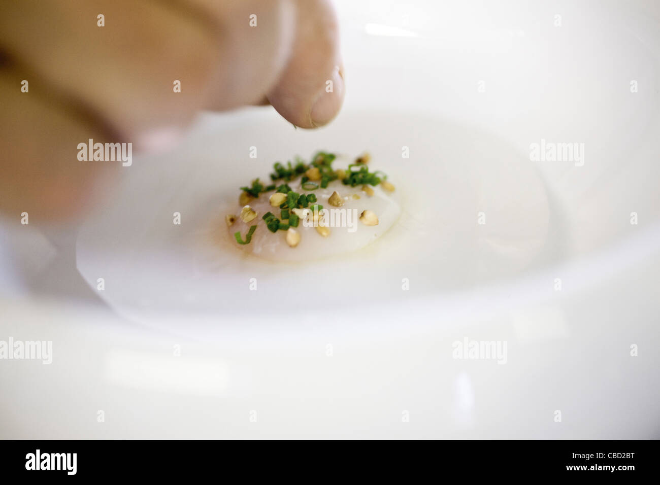 Close shot dish cook prepares hi-res stock photography and images - Alamy